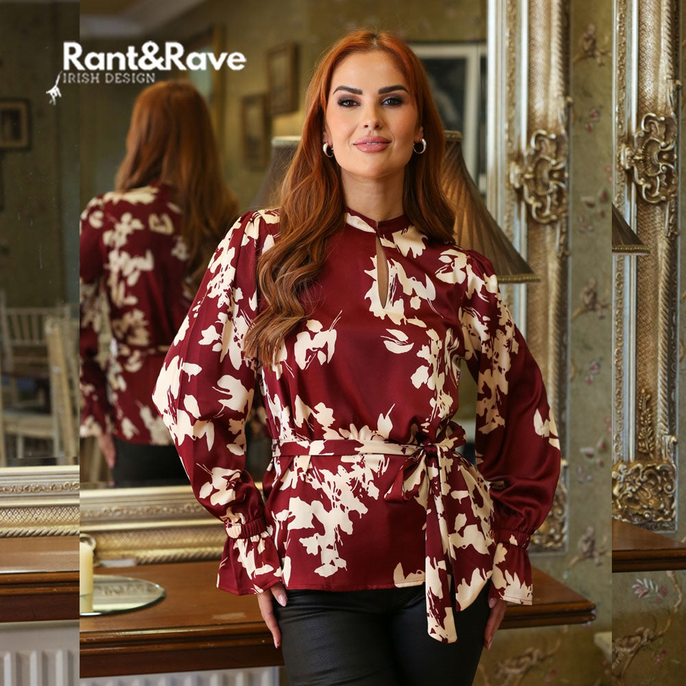 Rant & Rave Reva Blouse Burgundy – Mall Road Design